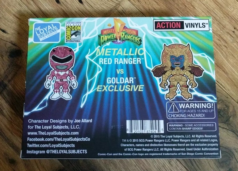 Rare 2015 SDCC Metallic Red Ranger vs Goldar Loyal Subjects 2 Figure ...