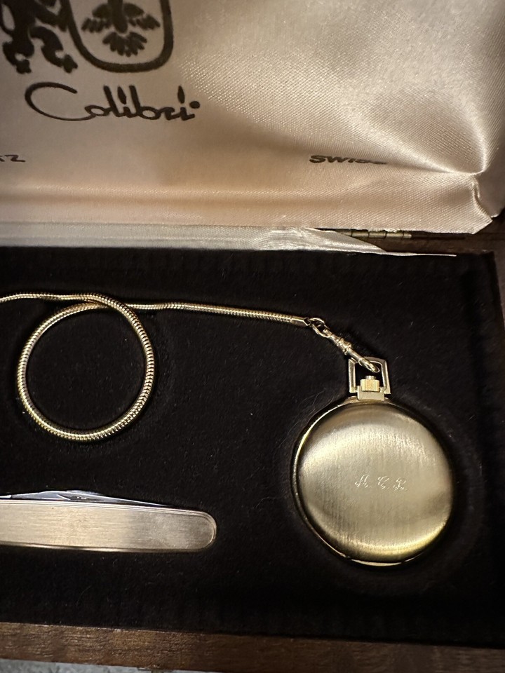 Colibri Pocket Watch And Knife. Vintage Rare Gold Plated | eBay