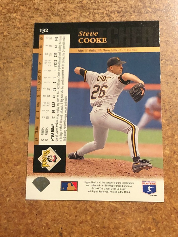 1994 Upper Deck Baseball # 132 Steve Cooke | eBay