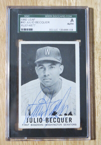 1960 Leaf A #43 Julio Becquer SGC AU014877 - 6-034 | eBay