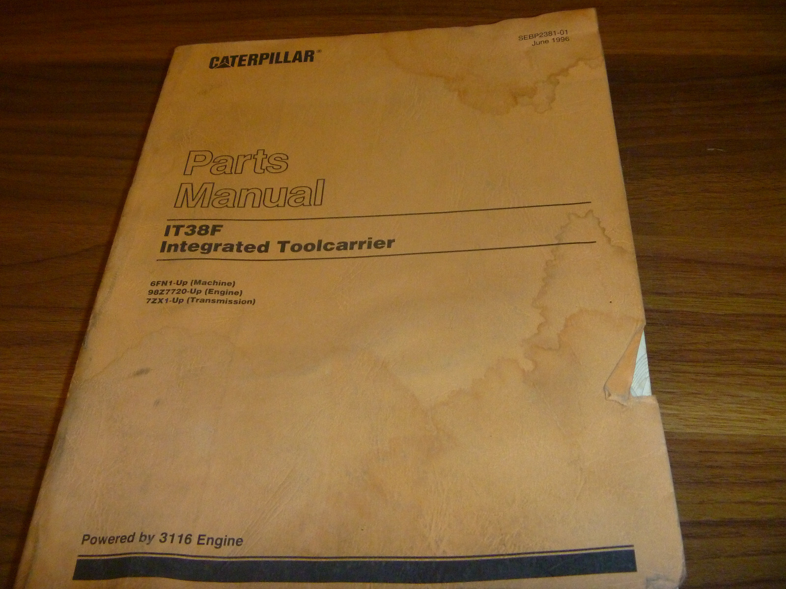 CAT Caterpillar IT38F Integrated Toolcarrier Parts Catalog Manual 6FN1 ...