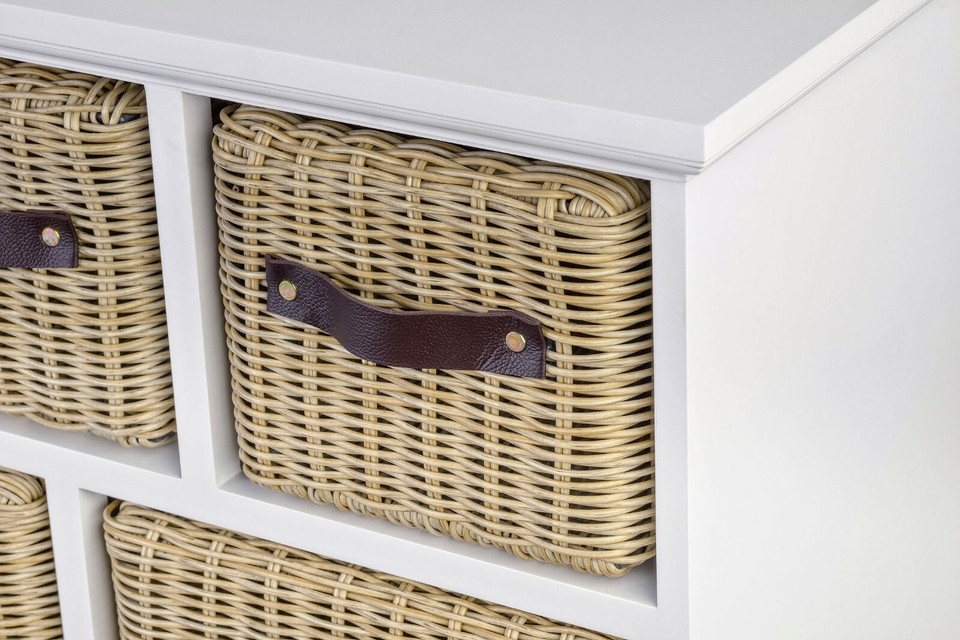 Large White Basket Storage Unit,Wicker Drawers,Hallway, Kitchen ...