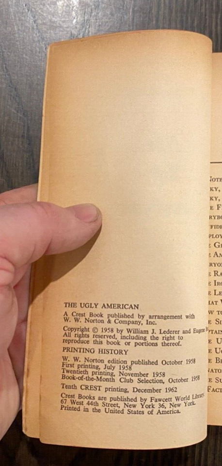 VINTAGE: THE UGLY AMERICAN by William Lederer 1962 edition PB | eBay