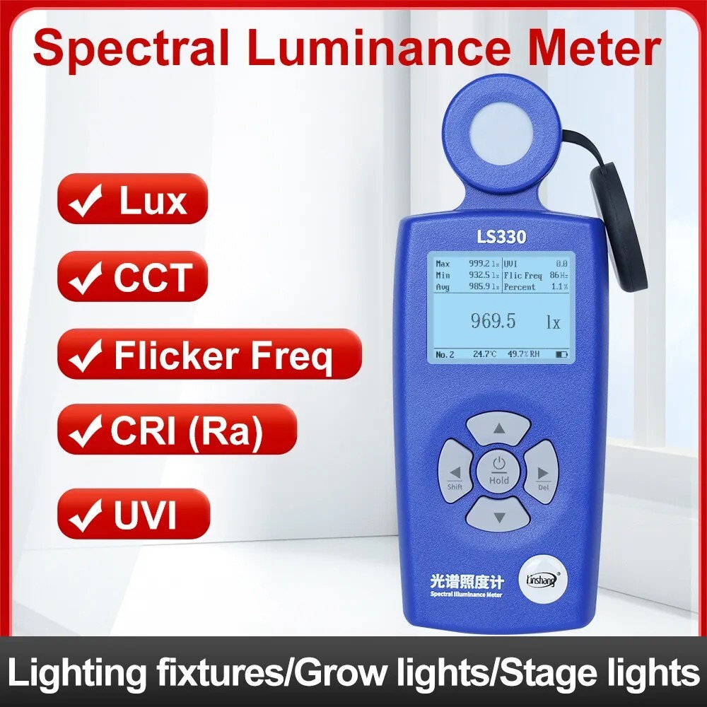 LS330 Spectral Illuminance Meter Light Meter Lux Meter UVI CCT CRI Ra ...