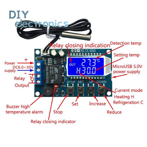 Digital Thermostat Precision Digital Display Temperature Controller ...