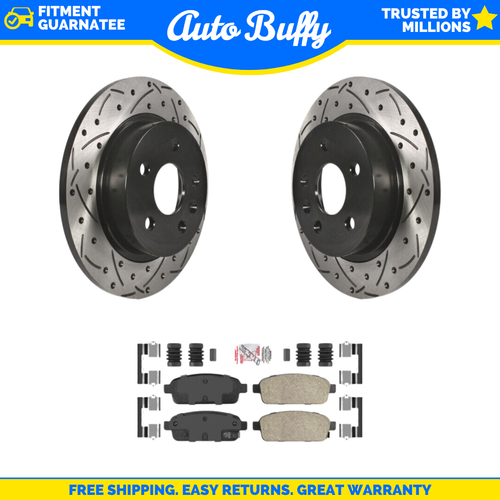 Rear Drill Slot Brake Rotors Integrally Molded Pad Kit For Chevrolet ...