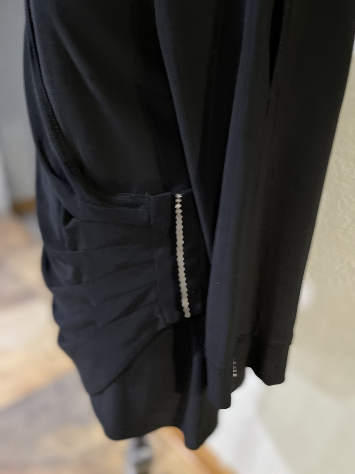 Women's R&M Richards V Neck Spilt Sleeves Black Blouse with Jewels sz ...