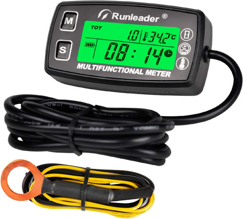 Digital Tach Hour Meter,Engine Temperature Gauge,Alert RPM & Temp ...