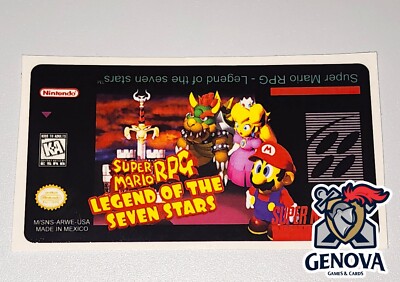 Super Mario RPG Snes Replacement Game Label Sticker Precut | eBay