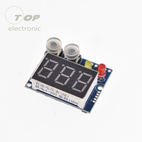 DC Panel Digital Voltmeter 3Way 0-99.9V w/Alarm Indicator Green LED ...