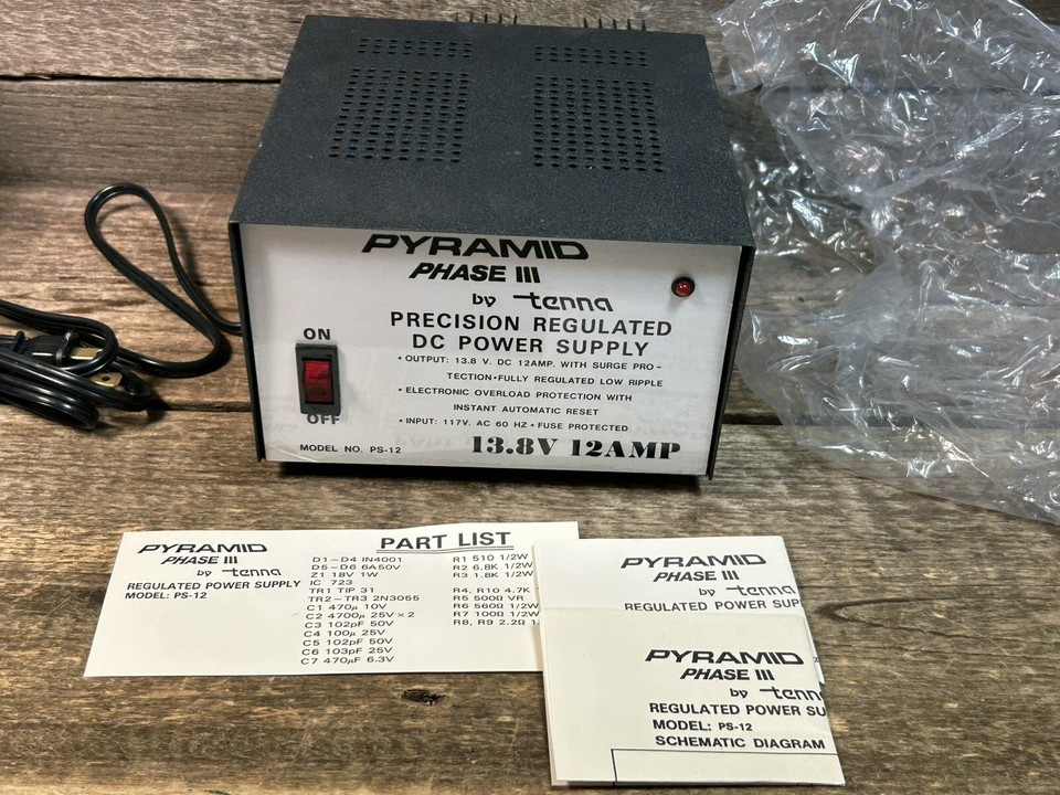 New Old Stock Pyramid PS-12 Phase III Regulated Power Supply 13.8V DC ...