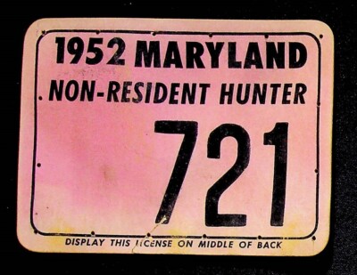 Maryland Non-Resident Hunter Hunting License | eBay