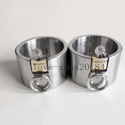 New Stainless Steel Handcuffs Restraints Anklet Shackle Leg Cuffs ...