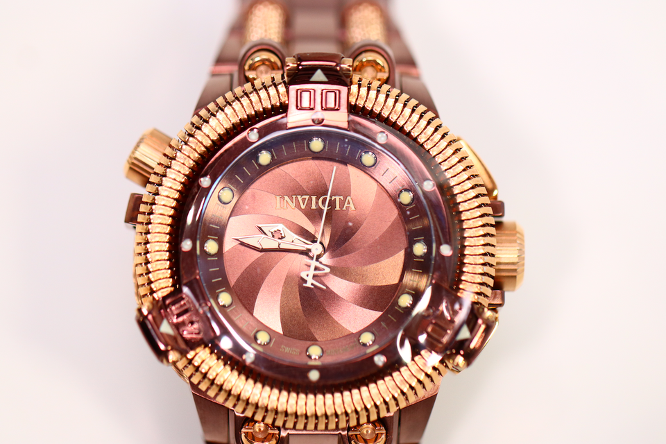 INVICTA King Python Men 50.0mm Stainless Steel Rose Gold + Brown Brown ...