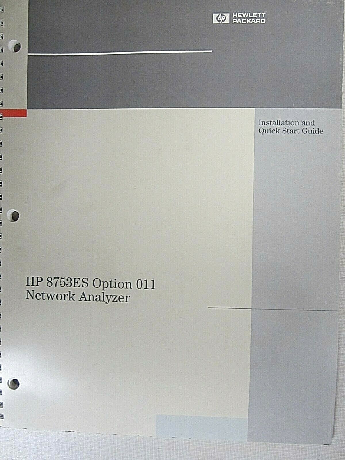 HP 8753ES Opt 011 Network Analyzer Installation & Quick Start Guide 08753-90478 | eBay