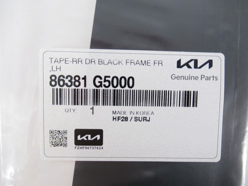 Genuine OEM Kia 86381 G5000 Driver Rear Door B-Pillar Black Out Tape 17 ...
