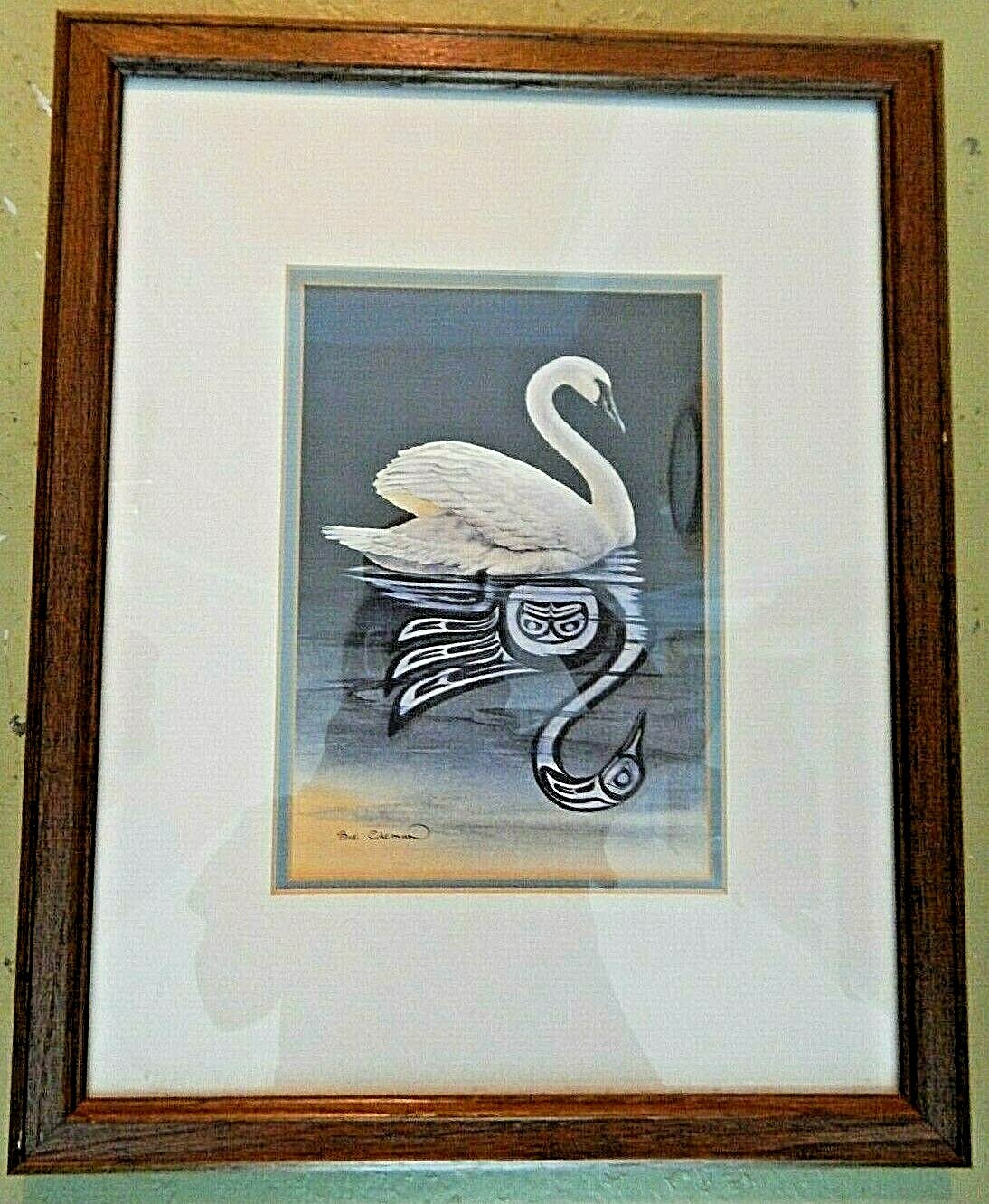 Sue Coleman Swan Print Wood Framed 15.5" x 12.5" Frame Printed in ...