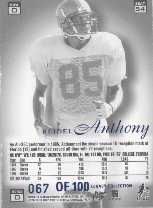 1997 Flair Showcase Reidel Anthony #54 for sale | eBay