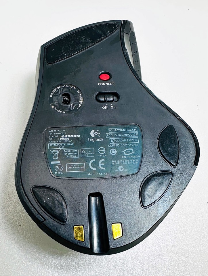 Logitech Wireless MX REVOLUTION Bluetooth Mouse M-RBQ124 W/ Charging ...