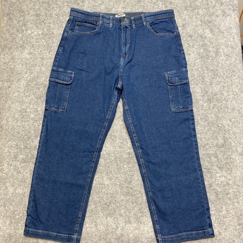 Vintage Duke Haband Cargo Jeans Men's Size 44/M Dark Blue Elastic Waist ...