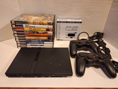 PS2 Playstation 2 Slim Console Lot Gamestop Controllers Cords 10 Games ...