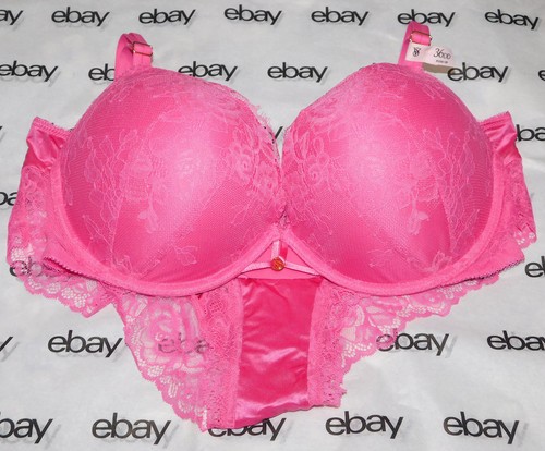 NEW Victoria's Secret Very Sexy Push-Up Bra Pink Lace 36DD & Cheeky Set ...