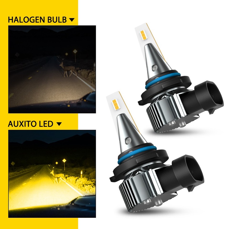 AUXITO I9 3000K Amber 9006 LED Fog Light Bulbs Daytime Running Light ...