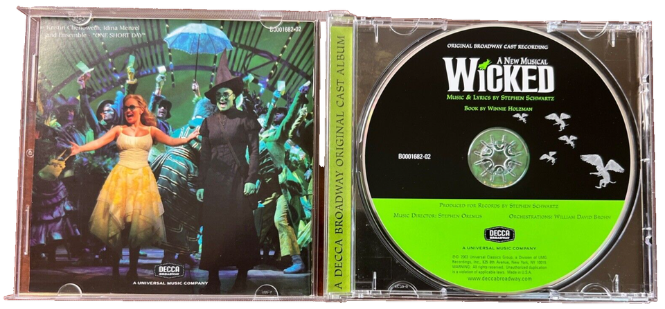 Wicked CD 2003 Original Broadway Cast Idina Menzel Kristin Chenoweth | eBay