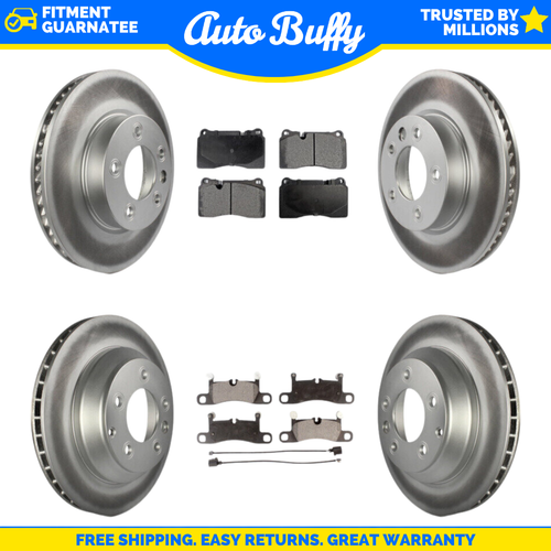 Front Rear Coated Disc Brake Rotors Ceramic Pad Kit (6Pc) For ...