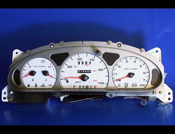 1999 Ford Taurus 110 MPH Dash Instrument Cluster White Face Gauges for ...