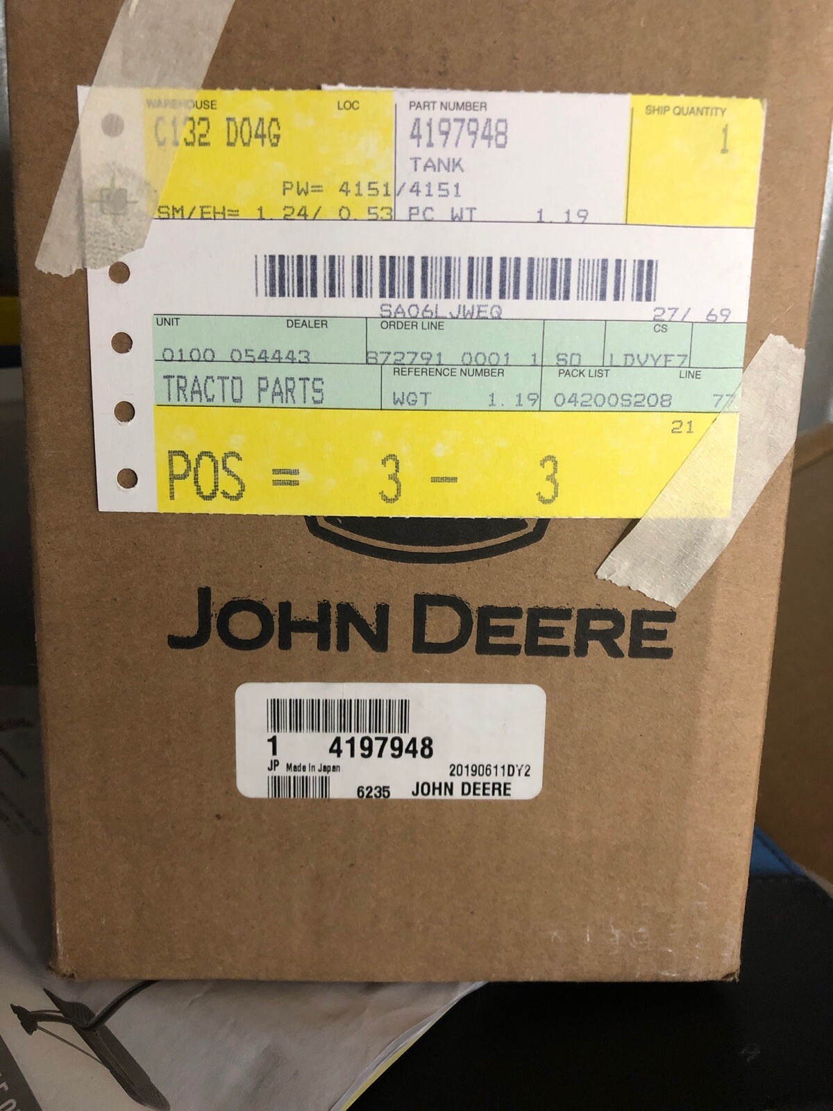 4197948 TANK RESERVE ,WATER FITS HITACHI EX60G EX60-1 EX120-2 ZAX200 ...