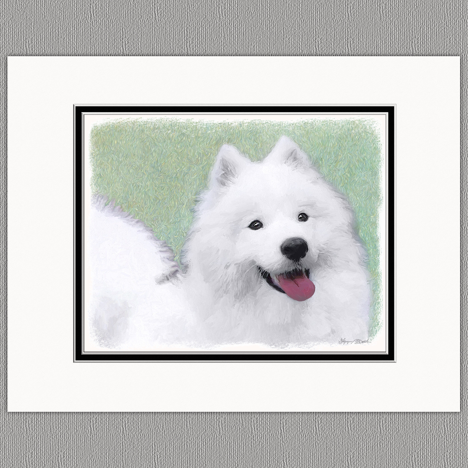 Samoyed Dog Original Art Print 8x10 Matted to 11x14 | eBay