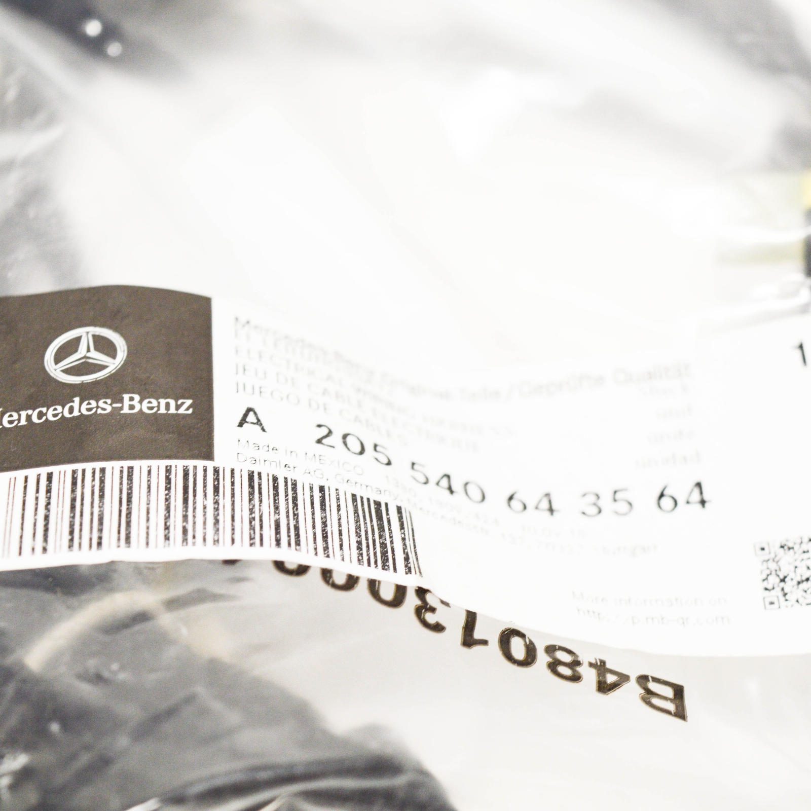 MERCEDES-BENZ C-CLASS W205 Front Bumper Wiring Harness A205540643564 ...