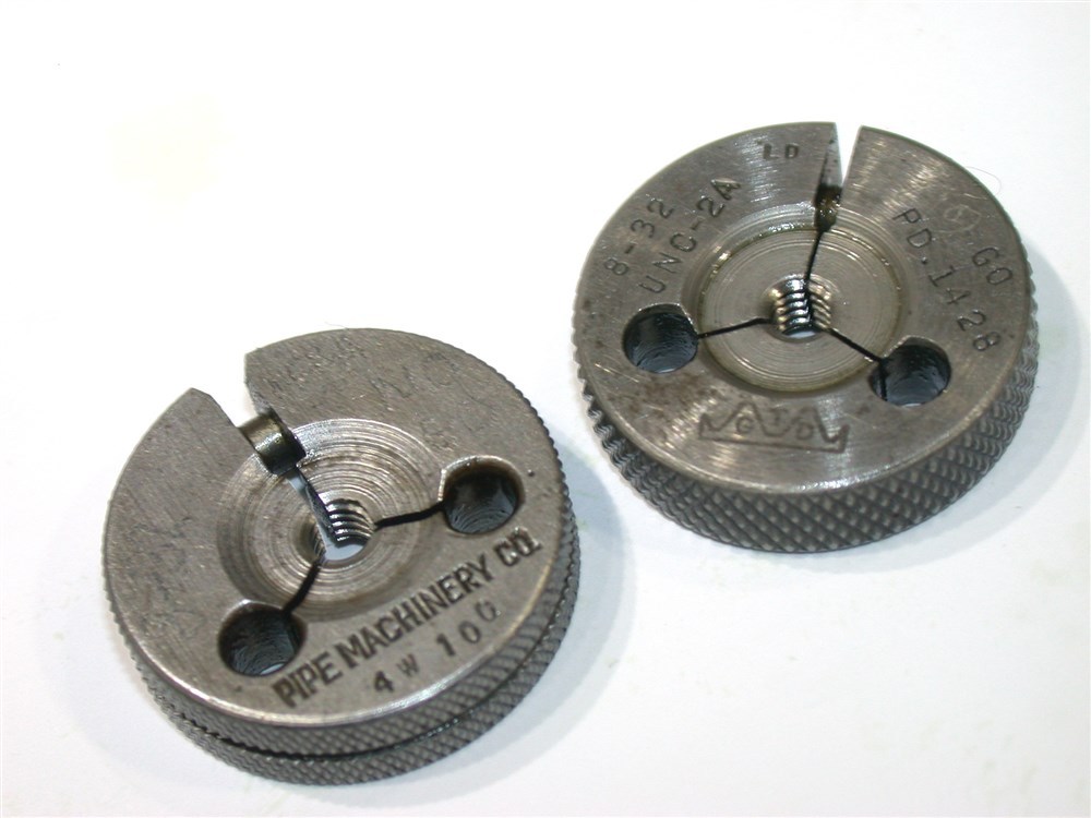 GREENFIELD & PIPE MACHINE GO & NO GO SET THREAD RING GAGES #8-32 | eBay