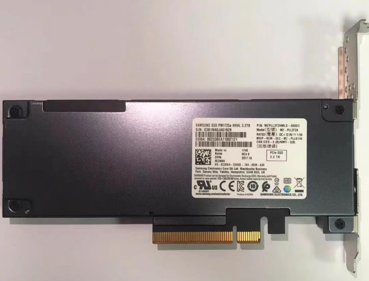 SAMSUNG PM1725A 3.2TB NVME SSD PCIE 3.0 HHHL MZPLL3T2HMLS-00003 MZ-PLL3T60 | eBay