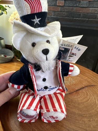 UNCLE SAM STAMP BEAR 2003 USPS TIMELESS TOYS PLUSH RED WHITE BLUE ...