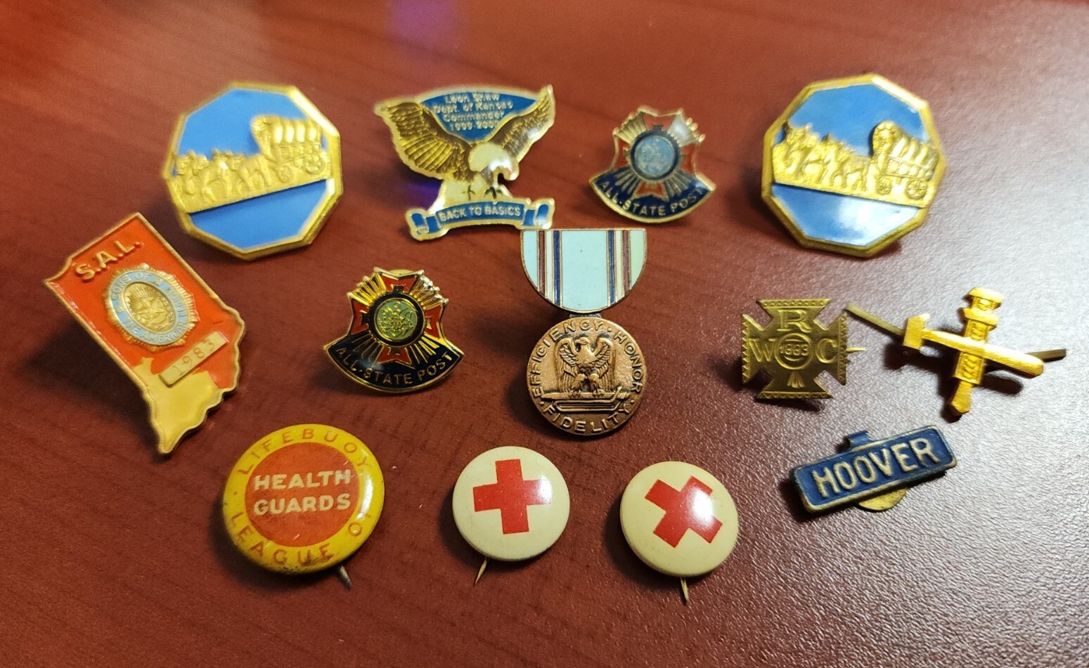 Antique & Vintage Lot of 13 Lapel Service Campaign Pins 1883 WRC, WW II ...