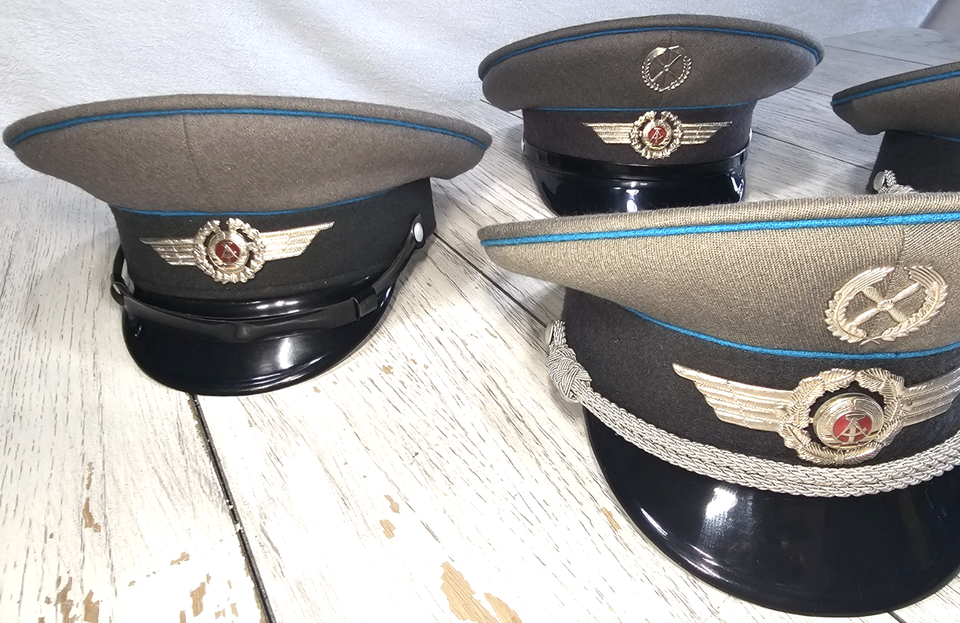 🎖️Lot 4 - East German NVA Air Force Visor Caps DDR Uniform Hat Insignia ...