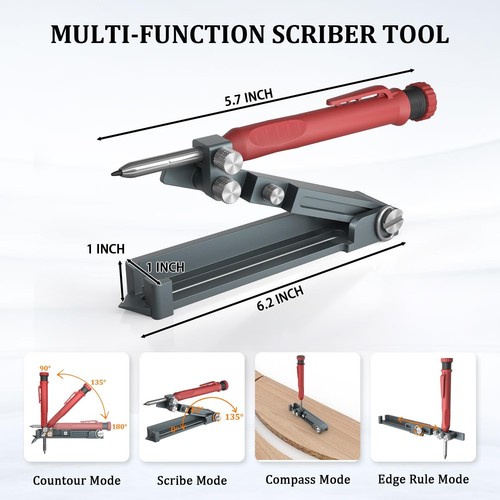 Multifunctional Scribing Tool, Construction Pencil Carpenter Scribe ...