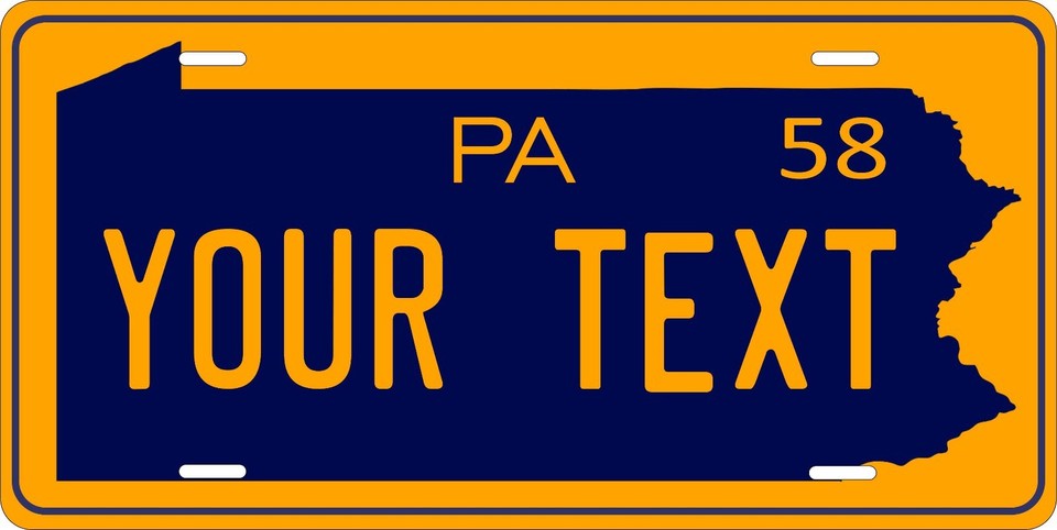 Pennsylvania State Tag Auto OR Motorcycle Novelty Personalized License ...