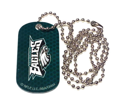 PHILADELPHIA EAGLES NFL METAL DOG TAG 21" CHAIN NEW OLD STOCK VENDSTOCK ...