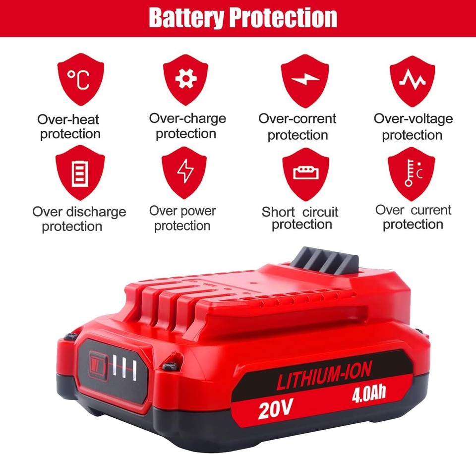 2 PACK For CRAFTSMAN CMCB202 20V 4.0Ah Battery V20 20 Volts Lithium-ion ...