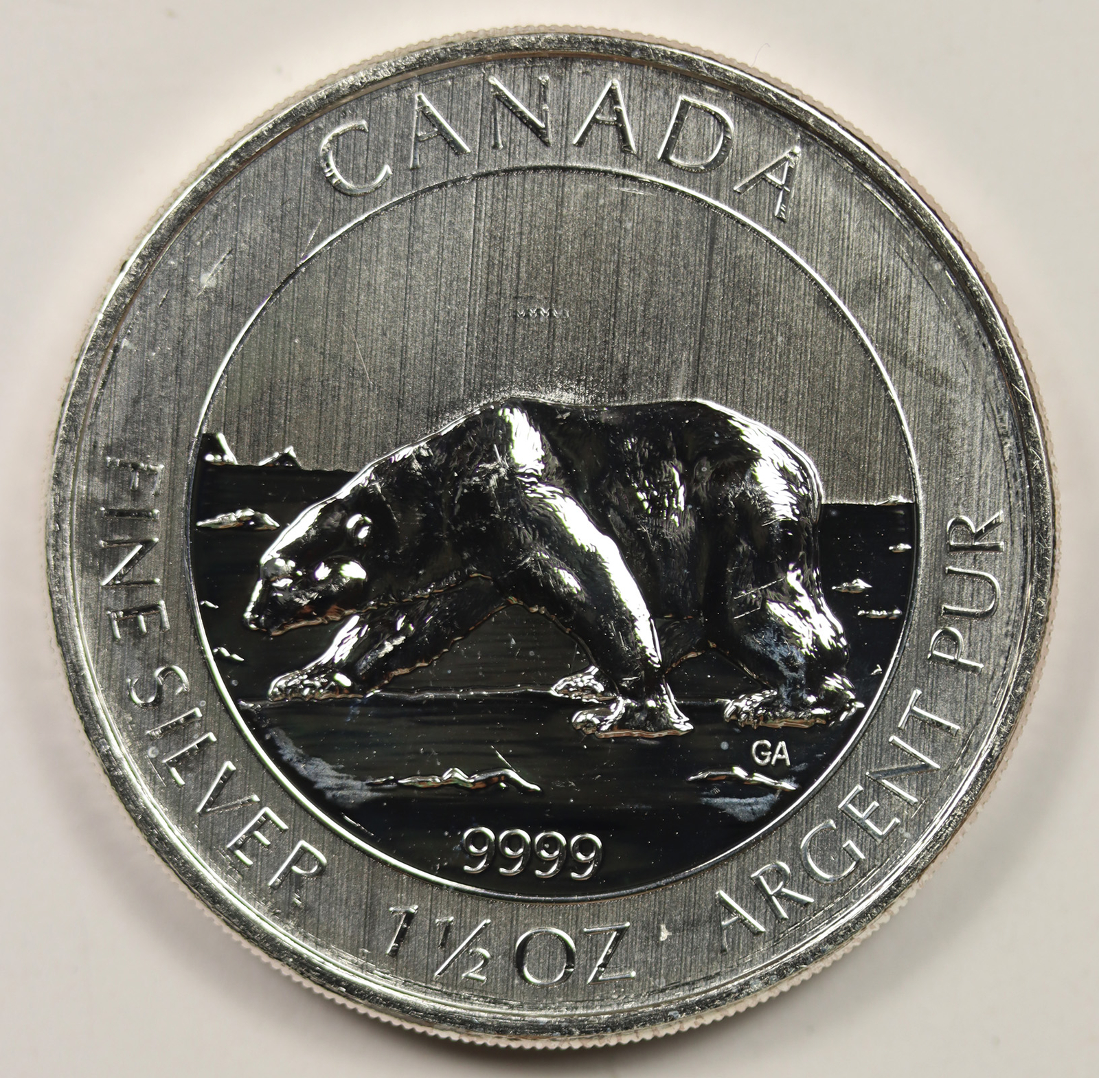2013 Canada Polar Bear 8 Dollars 1.5 Troy Oz .9999 Fine Silver 1 1/2 oz ...