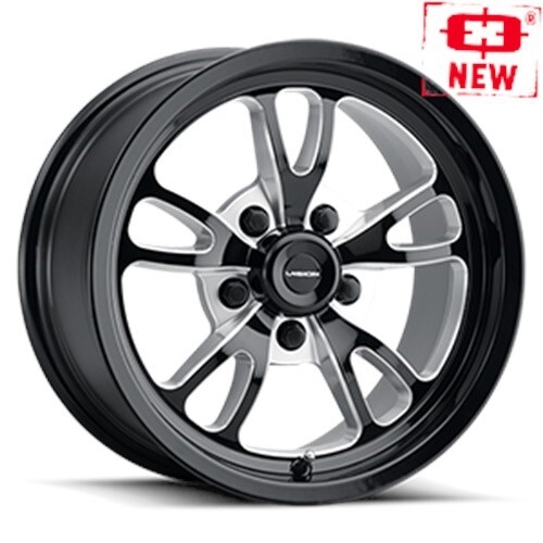 4 New 15x8 Vision 149 Patriot Black Milled 5x120.65 5x4.75 ET0 Wheels ...