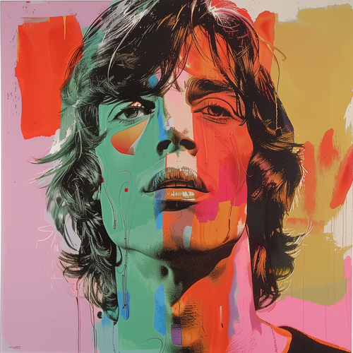 🎸 Warhol Tribute Mick Jagger 🎤 Art Print COA Giclée Signed 1/25 24"x24 ...
