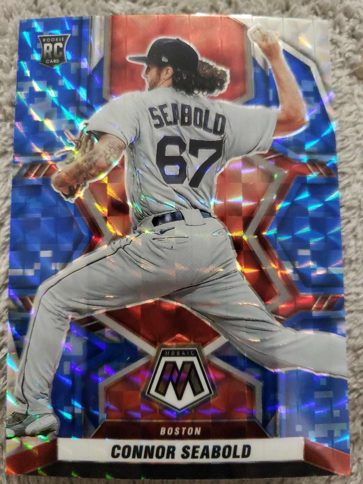 2022 Panini Mosaic Baseball Rookie Green Red Mosaic Connor Seabold RC ...