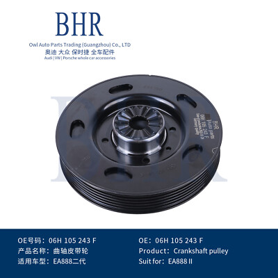 06K105243D Crankshaft Pulley Harmonic Balancer For VW Passat Audi A4 2 ...