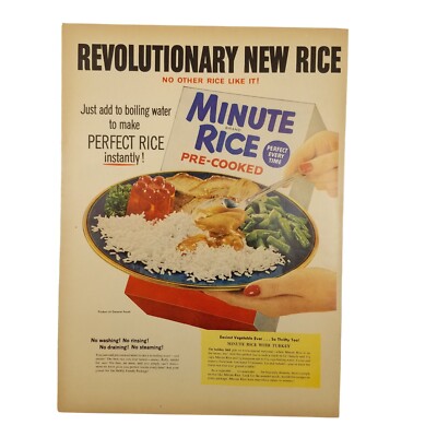 1953 Minute Rice Vintage Print Ad Revolutionary New Rice Perfect ...