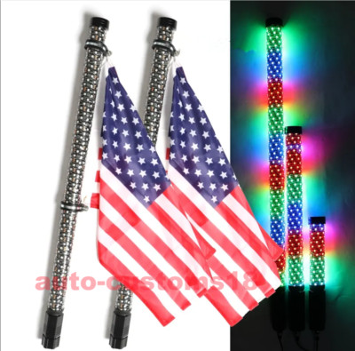 2FT Fat LED Whip APP Controlled Antenas De LED Quick Release Whip Light ...