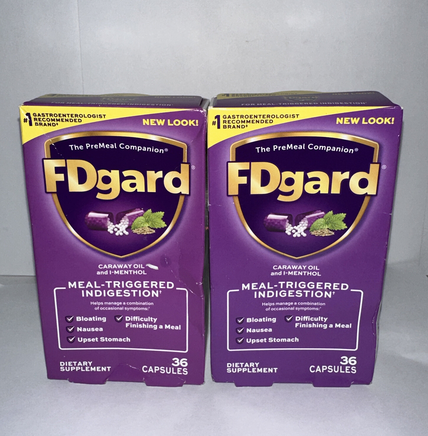 LOT OF 2 FDgard Dietary Management Functional Dyspepsia 36 Cap Ea Box ...